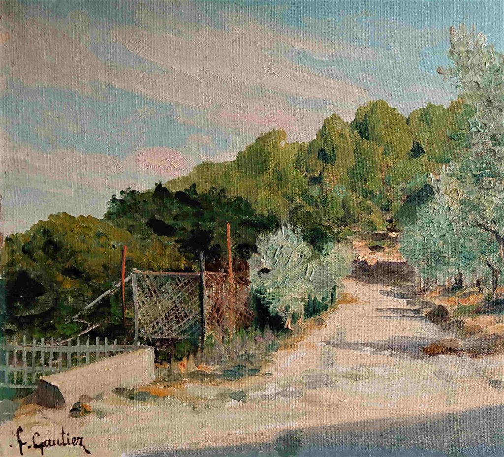 François GAUTIER (1842-1917), Chemin en Provence, Huile sur toile ...
