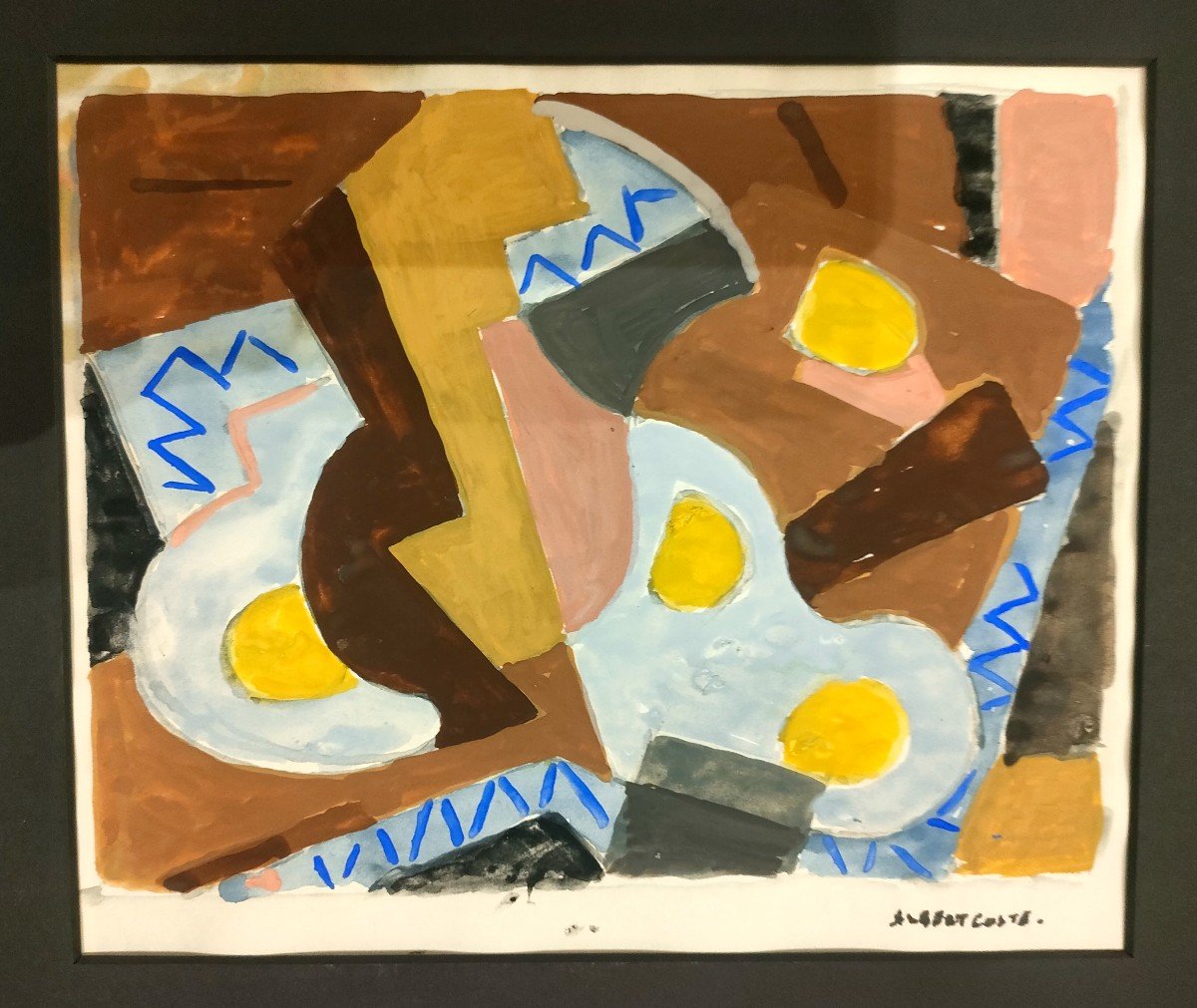 Albert Coste (1895-1985), Abstraction, Gouache Signée à Droite, Vers ...